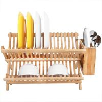 China Easy to Clean Natural Bamboo Dish Rack with 1L Capacity and Custom Design Accepted for sale