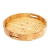 China Customized Round Bamboo Circular Tray Serving For Kitchen Living Room Decoration for sale