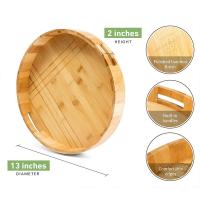 China Customized Round Bamboo Circular Tray Serving For Kitchen Living Room Decoration for sale
