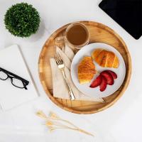 China Customized Round Bamboo Circular Tray Serving For Kitchen Living Room Decoration for sale