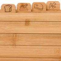 China Eco-Friendly Solid Bamboo Square Chopping Board Set With Stand For Kitchen Sustainable for sale