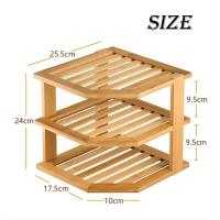 China Food Multifunctional Bamboo Plate Organizer for Kitchen and Bathroom Corner Shelf for sale
