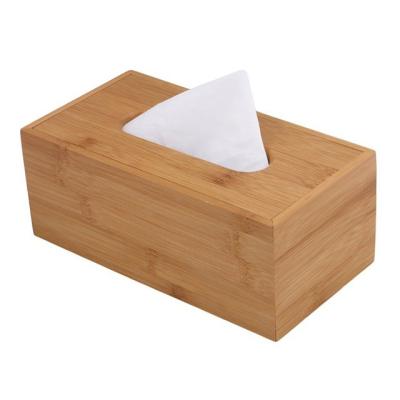 China Non-folding Rack Multifunctional Bamboo Facial Cube Tissue Box for Bathroom or Kitchen for sale