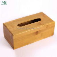 China Non-folding Rack Multifunctional Bamboo Facial Cube Tissue Box for Bathroom or Kitchen for sale