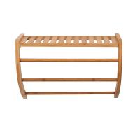 China Wall Mount Bamboo Towel Rack and 3-Tier Shelf for Bathroom or Entrance Organization for sale