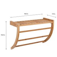 China Wall Mount Bamboo Towel Rack and 3-Tier Shelf for Bathroom or Entrance Organization for sale