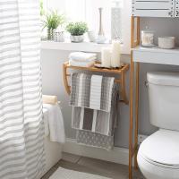 China Wall Mount Bamboo Towel Rack and 3-Tier Shelf for Bathroom or Entrance Organization for sale