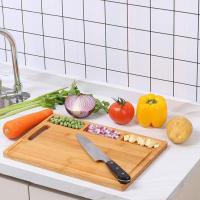 China Eco Friendly Natural Bamboo Cutting Board 30*21.1*1.5cm Size Custom Logo for Kitchen for sale