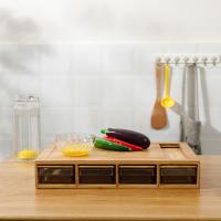 China CE Certified Four-Drawer Large Bamboo Kitchen Cutting Board Storage for Food Supplies for sale