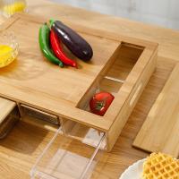 China CE Certified Four-Drawer Large Bamboo Kitchen Cutting Board Storage for Food Supplies for sale