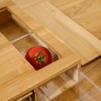 China CE Certified Four-Drawer Large Bamboo Kitchen Cutting Board Storage for Food Supplies for sale