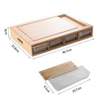 China CE Certified Four-Drawer Large Bamboo Kitchen Cutting Board Storage for Food Supplies for sale