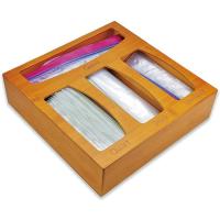 China Bamboo Ziplock Bag Storage Organizer Natural Bamboo Plastic Wrap Storage And Dispenser for sale