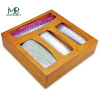 China Bamboo Ziplock Bag Storage Organizer Natural Bamboo Plastic Wrap Storage And Dispenser for sale