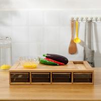 China Customized Bamboo Cutting Board with 4 Trays and Lids for Slicing CE Certificate for sale