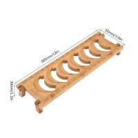 China CE / EU Certified Rectangle Bamboo 6 Grid Teacup Holder for Kung Fu Tea Set Accessories for sale