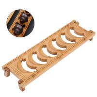 China CE / EU Certified Rectangle Bamboo 6 Grid Teacup Holder for Kung Fu Tea Set Accessories for sale