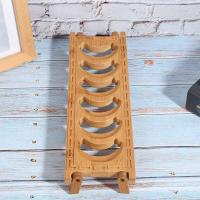 China CE / EU Certified Rectangle Bamboo 6 Grid Teacup Holder for Kung Fu Tea Set Accessories for sale