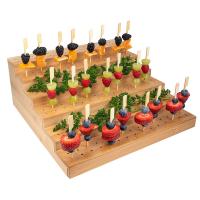 China Six Tier Food Stand Bamboo Skewer Holder for Buffet Cocktail Parties and Catering Events for sale