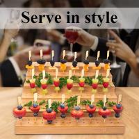 China Six Tier Food Stand Bamboo Skewer Holder for Buffet Cocktail Parties and Catering Events for sale