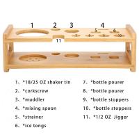 China 11-Piece Bamboo Bartender Kit Stand Custom Design Accepted for Eco-Friendly Cocktails for sale