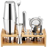 China 11-Piece Bamboo Bartender Kit Stand Custom Design Accepted for Eco-Friendly Cocktails for sale
