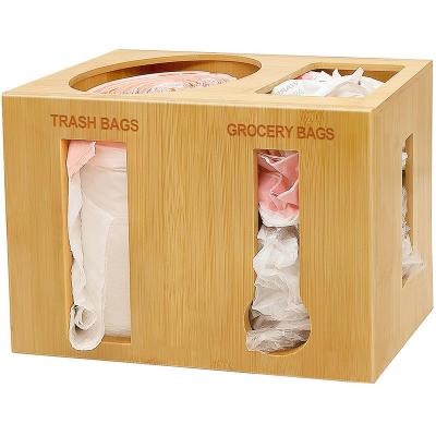 China Multi-Functional Square Wall Mount Trash Bag Grocery Bag Storage Dispenser for Kitchen for sale