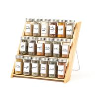 China 18 Jar Bamboo Spice Organizer Space-Saving Solution for Countertop and Kitchen Drawer for sale