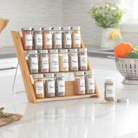 China 18 Jar Bamboo Spice Organizer Space-Saving Solution for Countertop and Kitchen Drawer for sale
