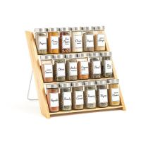 China 18 Jar Bamboo Spice Organizer Space-Saving Solution for Countertop and Kitchen Drawer for sale