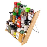 China 18 Jar Bamboo Spice Organizer Space-Saving Solution for Countertop and Kitchen Drawer for sale