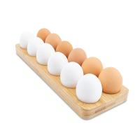 China Customized Logo Bamboo Egg Safe Storage Rack for Kitchen Fridge Display Countertop for sale