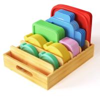 China Bamboo Food Container Lid Organizer with Adjustable Dividers 30.49 x 25.41 x 6.36 CM for sale