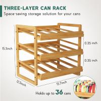 China Food 3 Tier Stackable Bamboo Can Holder Storage Organizer with Sustainable Label Sticker for sale