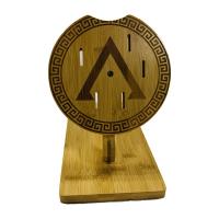 China Bamboo Wood Kitchen Soldier Shield Shape Knife Holder Knife Block Holds 6 Knives for sale