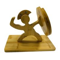 China Bamboo Wood Kitchen Soldier Shield Shape Knife Holder Knife Block Holds 6 Knives for sale