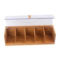 China Efficiently Organize Your Tea Bags with a Natural Bamboo Tea Box and 5 Compartments for sale