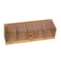China Efficiently Organize Your Tea Bags with a Natural Bamboo Tea Box and 5 Compartments for sale