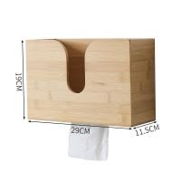 China 2023 Adhesive Desktop Bamboo Tissue Storage Box with Design and CE / EU Certification for sale