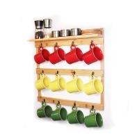 China Practical Bag Coffee Mug Holder Wall Mount with 3-Tier Display and 12 Organizer Hooks for sale