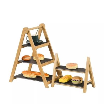 China Natural Bamboo Display Stand for Exquisite Party Cakes and Desserts CE / EU Certified for sale