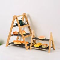 China Natural Bamboo Display Stand for Exquisite Party Cakes and Desserts CE / EU Certified for sale