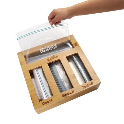 China Aluminum Food Container 100% Natural Bamboo Ziplock Bag Storage Box with Cover for sale