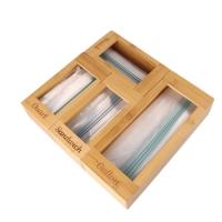 China Aluminum Food Container 100% Natural Bamboo Ziplock Bag Storage Box with Cover for sale