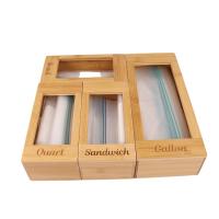 China Aluminum Food Container 100% Natural Bamboo Ziplock Bag Storage Box with Cover for sale