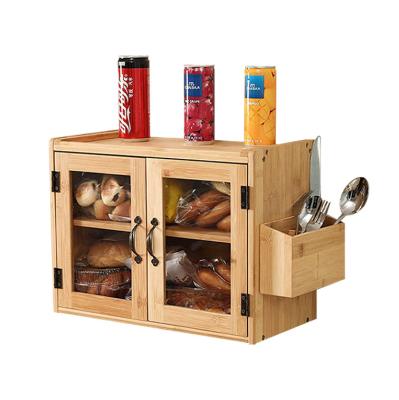 China Direct Bamboo Bread Storage Box with Dinnerware Holder For Kitchen Sustainable Design for sale