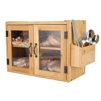 China Direct Bamboo Bread Storage Box with Dinnerware Holder For Kitchen Sustainable Design for sale