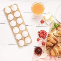China Customized Holes Bamboo Egg Tools Display Stand for Eco-friendly Countertop Display for sale