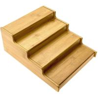 China Multifunctional 4 Tier Organic Solid Bamboo Expandable Spice Rack For Modern Cabinets for sale