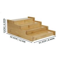 China Multifunctional 4 Tier Organic Solid Bamboo Expandable Spice Rack For Modern Cabinets for sale